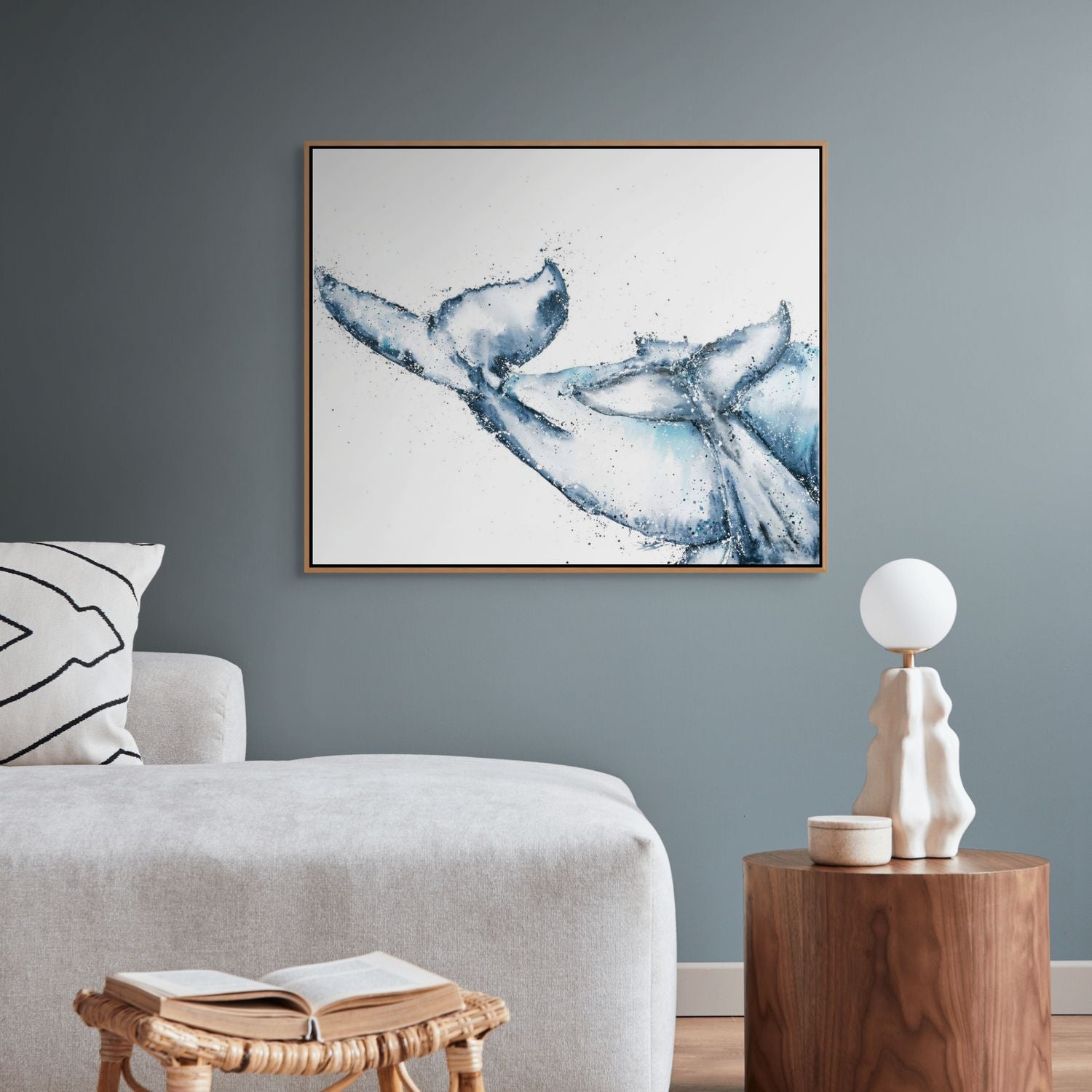 One Tale, Two Tails – Framed Whale Art by Stephanie Elizabeth – SEA Gallery